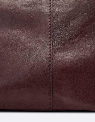 AllSaints Lutece Leder-Shopper in Burgunderrot