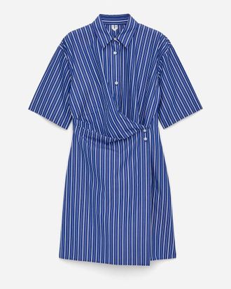 Arket Wickel-Hemdblusenkleid -Blau