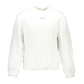 Calvin Klein Homme, Sweatshirts et sweats &agrave; capuche, Blanc, Taille: 2XL SweaT-shirt Blanc &agrave; Manches Longues Col Rond
