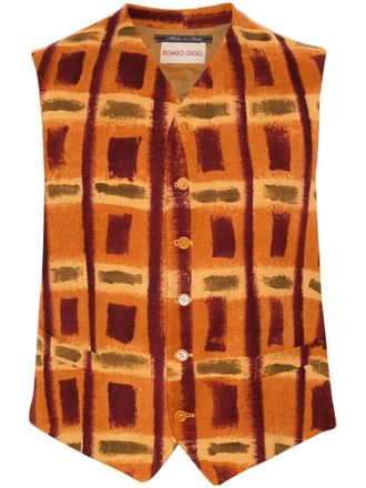 Romeo Gigli débardeur à imprimé géométrique (années 1990) - Orange