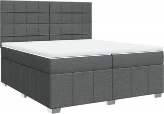 vidaXL Vidaxl - Giroletto A Molle Con Materasso Grigio Scuro 200x200 Cm Tessuto