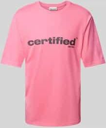 Review T-Shirt mit Label-Print