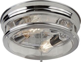 Searchlight Searchlight - Edinburgh - Plafonnier affleurant de salle de bains &agrave; 2 ampoules Chrome IP44, E27