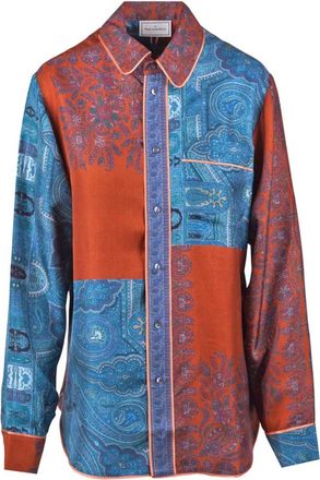 Pierre-Louis Mascia Femme, Blouses et Chemises, Multicolore, Taille: 40 FR Chemise en soie imprim&eacute;e Aloe