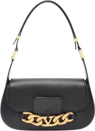 Valentino Sac port&eacute; &eacute;paule V Logo Pre-owned - Femme - Pre-owned - Noir - Taille: ONE Size