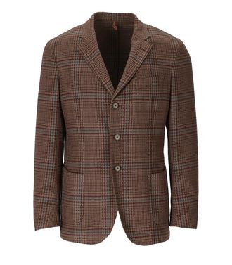 Santaniello VESTE &Agrave; BOUTONNAGE SIMPLE TARTAN MARRON SANTANIELLO