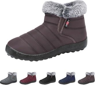 Generic Bottes dhiver pour femme - Imperm&eacute;ables - Doublure chaude - Bottes de neige antid&eacute;rapantes - Chaussures dhiver &agrave; enfiler - Bottes dhiver &agrave; tige courte