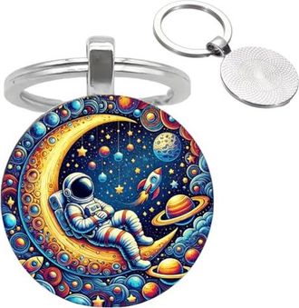 Generic Astronaute Bag Pendant, Man On the Moon Keychains Astronautes Hanging Wallet Charme,Pendentif coloré, Espace pour enfants hommes et femmes