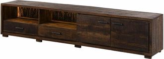 Massivmoebel24 TV-Board Akazie 220x40x47 dunkelbraun lackiert bark 210