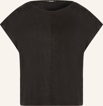 OPUS T-Shirt Sutol Aus Leinen schwarz