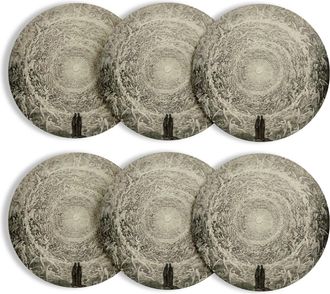 Fabulous Untersetzer aus rundem Korkboden - Paradiso Dante Illustration Gustave Dore Gravur - 6 St&uuml;ck (95 x 95 mm)