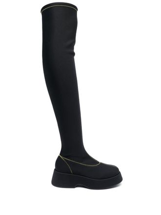 Ganni bottes Retro Flatform - Noir