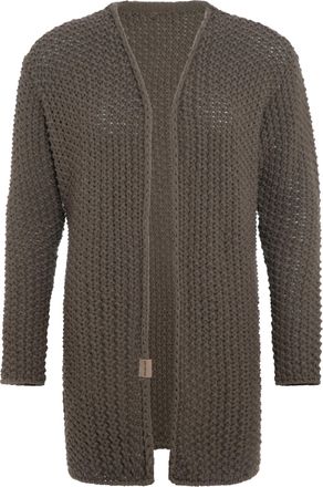 Knit Factory Carry Strickjacke - Mittellange Damen Strickjacke - Cardigan mit Wolle - Hochwertige Qualit&auml;t - Cappuccino - 40/42