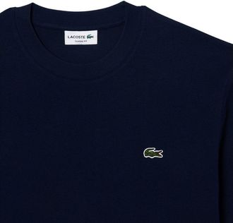 Lacoste Kurzarmshirt T-Shirt mit aufgesticktem Krokodil-Logo auf der Vorderseite