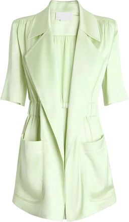 Genny Femme, Vestes, Vert, Taille: 36 FR Blazer &agrave; revers crant&eacute;s