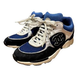 Chanel Blue CC Trainers Size 38.5