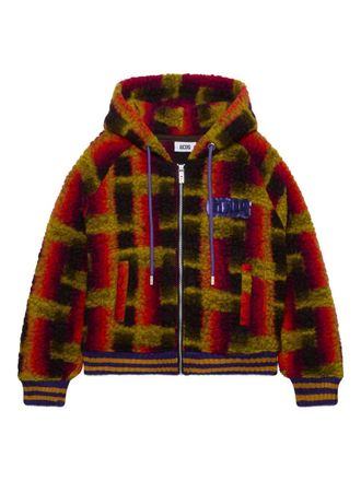 GCDS Karierte Kapuzenjacke - Rot
