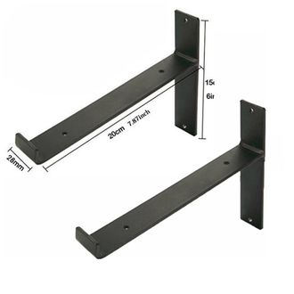 Pretyzoom 2 Stück Wandregal aus Eisen 20cm mit Schrauben Multifunktionale Wandhalterung für Yoga Matte Bücher und Deko im Schlafzimmer und Zuhause