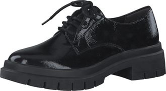 Tamaris Damen Bequemschuhe, Frauen Schn&uuml;rschuhe,Comfort Lining,TOUCHit-Fu&szlig;bett,Halbschuhe,schn&uuml;rschuhe,schn&uuml;rer,bequem,Black PATENT,40 EU