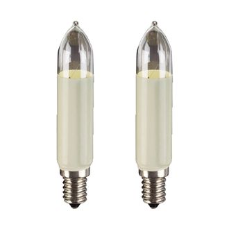 Hellum Ersatz-Kerzen für Schwibbogen, 2 Stück 16V 7W Schaftkerze für Weihnachtsbaum Kerzen Lichterketten innen und außen mit 15 Brennstellen, Birnen für Lich