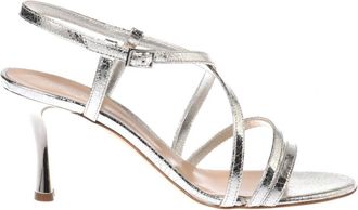 Baldinini Femme, Chaussures, Gris, Taille: 37 1/2 EU Sandale en Nappa Lamin&eacute; Craquel&eacute;