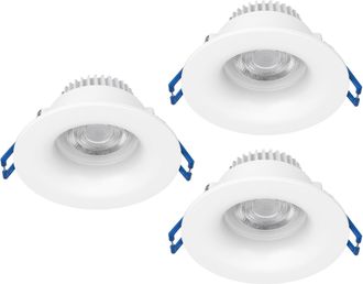 Eglo 3er Set Einbaustrahler Salabate, &Oslash; 8,8 cm, Deckenspots Badezimmer, Bad Deckenstrahler aus Aluminium in Wei&szlig;, warmwei&szlig;, neutralwei&szlig;, kaltwei&szlig;, IP65