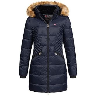 Geographical Norway Veste dhiver pour femme Parka avec capuche en fourrure Cora IMS Production S M L XL XXL, S