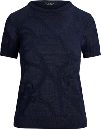 Ralph Lauren Femme, Pulls, Bleu, Taille: 42 FR Maille ras du cou
