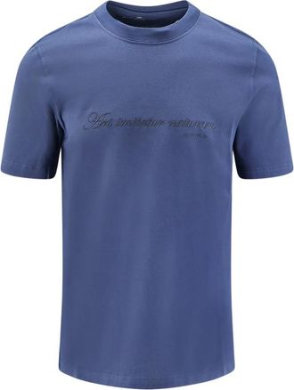 Brunello Cucinelli T-Shirt mit Stickerei - - Tops - Herren - Blau - XL
