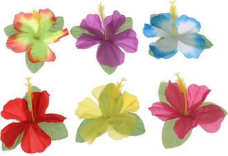 Amosfun 24st&uuml;cke Teiliges Hawaii Hibiskus Kunstblumen Dekorative K&uuml;nstliche Bl&uuml;ten F&uuml;r Hochzeit Party Und Tischdekoration Lebensechte Deko Blumen F&uuml;r Bastelid