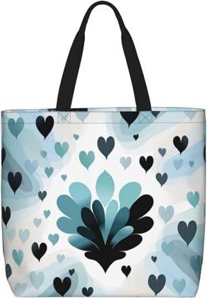 Generic Motif De Coeur Sac Fourre-Tout Pliable Tote Bag L&eacute;ger Sac Courses Pour Universit&eacute; Travail Voyage