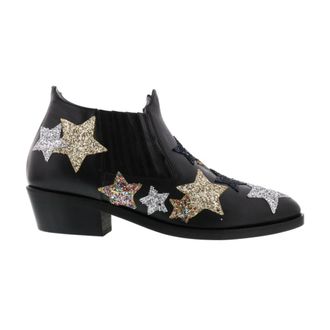 Chiara Ferragni Schwarze Cowgirl-Stiefel mit Glitzer - - Shoes - Damen - Schwarzk - 38 EU