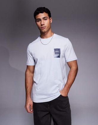 Boss Orange by Hugo Boss Teplain - T-shirt &agrave; logo sur le devant - Gris