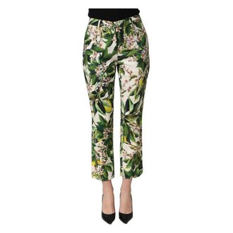Dolce & Gabbana High Waist Straight Hosen - - Trousers - Damen - Mehrfarbig - 2XS