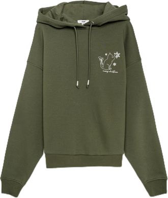 Mavi Damen Hooded Sweatshirt Pullover, Red Dahlia, XL - Ugly Christmas Swater - Weihnachtspullover für Katzenmamas