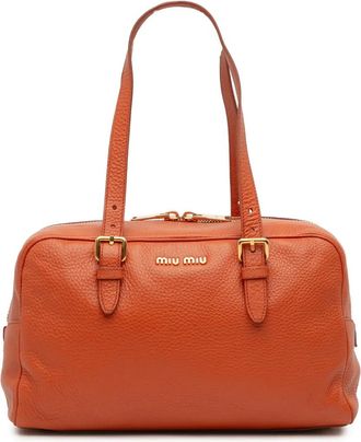 Miu Miu 2010 Madras Schultertasche aus Ziegenleder - Orange