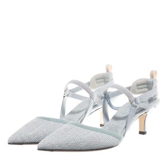 Fendi Hohe Schuhe - Slingback FF Jacquard - Gr. 36 (EU) - in Blau - f&uuml;r Damen