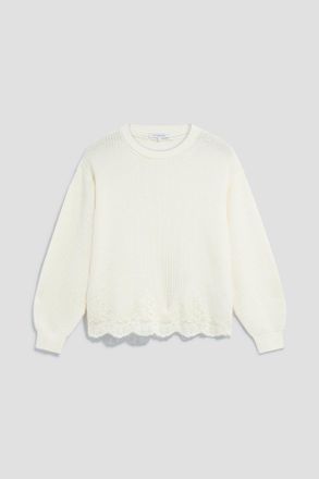 Gerard Darel Pull ample en laine et dentelle - RIVIERA - Ecru