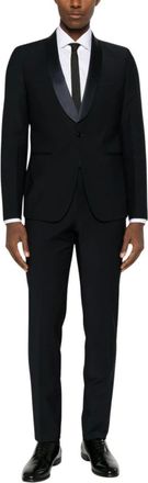 Brian Dales 004 Abito Rever Raso - Homme - Costumes - Noir - Taille: XL