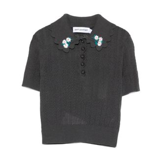 Self Portrait Rundhals-Strickware - - Knitwear - Damen - Grau - L