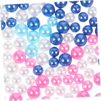Holibanna Schwimmende Unbohrte Fake Perlen Dunkelblau und Weiß Runde Deko Perlen als Vase Füller Vielseitig für Blumenarrangements Kosmetik Organizer Festliche 