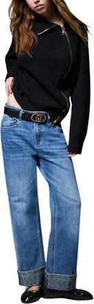 Liu Jo Jean Droit avec Micro Strass - Femme - Jeans - Bleu - Taille: W29
