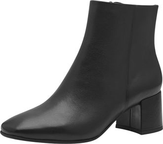 Marco Tozzi Damen Stiefeletten mit Absatz aus Leder mit Reißverschluss, Schwarz (Black), 36 EU