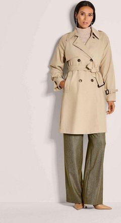 Madeleine Trenchcoat Eleganter gef&uuml;tterter Zweireiher Trenchcoat in Longform mit Reverskragen und stilvollen Hornkn&ouml;pfen