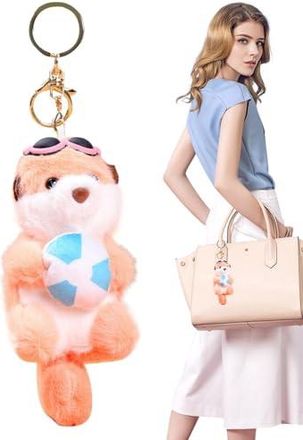 Generic Porte-cl&eacute;s en peluche avec animaux, pendentif d&eacute;coratif pour sac &agrave; main, mignon animal en peluche pendentif d&eacute;coratif pour sac &agrave; dos en forme danimal 