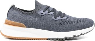 Brunello Cucinelli Homme, Chaussures, Bleu, Taille: 43 EU Cotton Knit Baskets