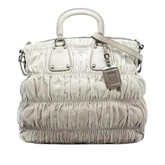Prada Pre-owned Gathered Nappa Satchel - - Pre-owned - Damen - Grau - ONE SIZE