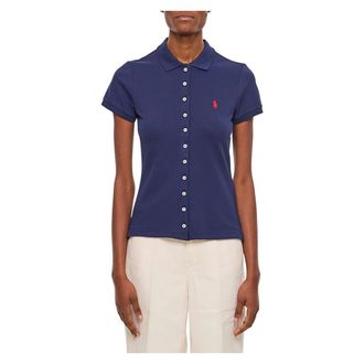 Polo Ralph Lauren Femme, Tops, Bleu, Taille: 36 FR Polo &agrave; Manches Courtes