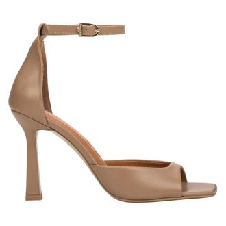 Estro & Luminara Femme, Chaussures, Beige, Taille: 36 EU Sandales &agrave; Talons Chatons en Cuir