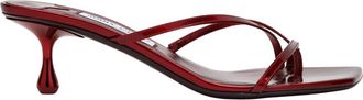 Jimmy Choo London Femme, Chaussures, Rouge, Taille: 40 1/2 EU Sandale Mi-talon Nuptiale